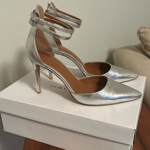 H by Halston | Shoes | Halston Heels Silver 3 Heel Like New | Poshmark